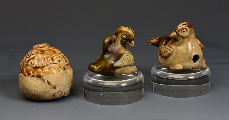 Set of Tang Dynasty, Antique Chinese Pottery Musical Instrument in Bird ...