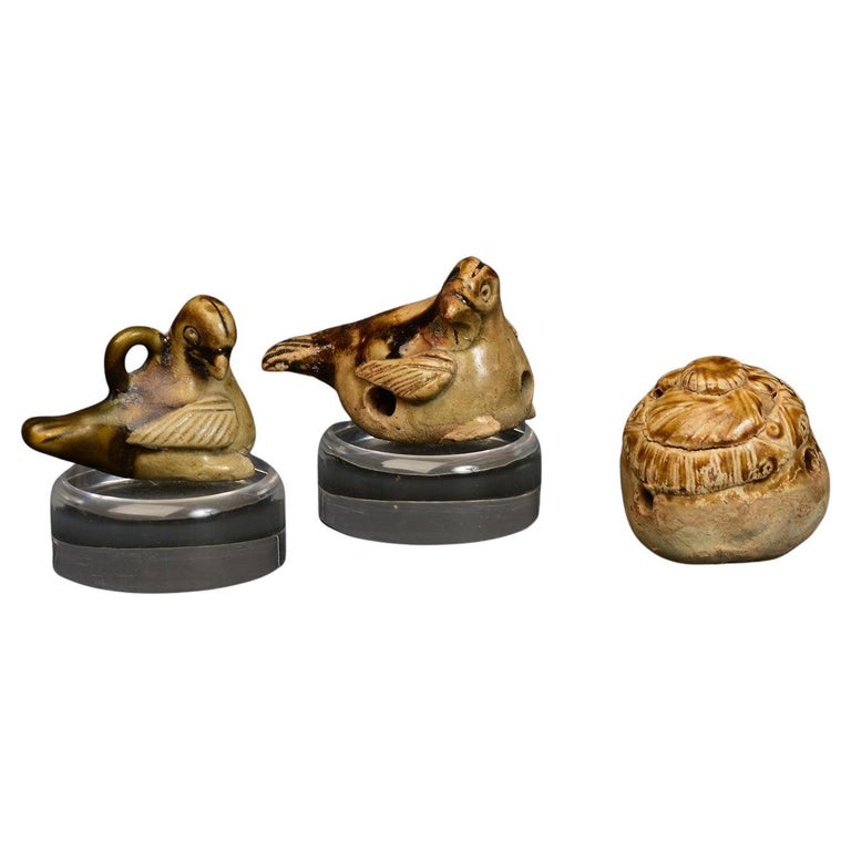 Set of Tang Dynasty, Antique Chinese Pottery Musical Instrument in Bird ...