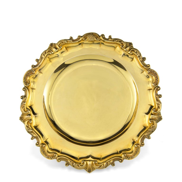 A Set of Thirty Nine Victorian Silver-Gilt Dessert Plates at 1stDibs