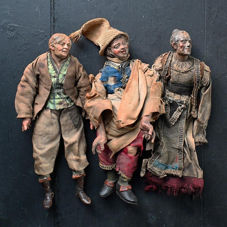 Set of Three 19th Century Terracotta Crib Figures For Sale at 1stDibs