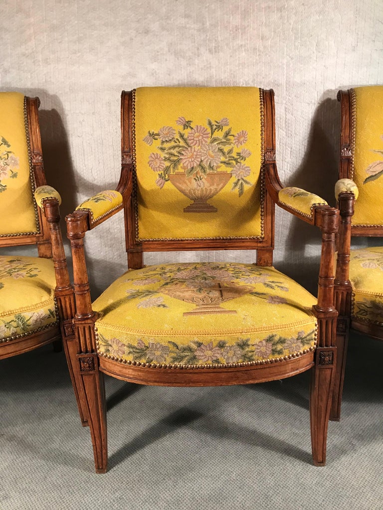 Set of Three Armchairs, Directoire Style, France, 19th Century For Sale ...