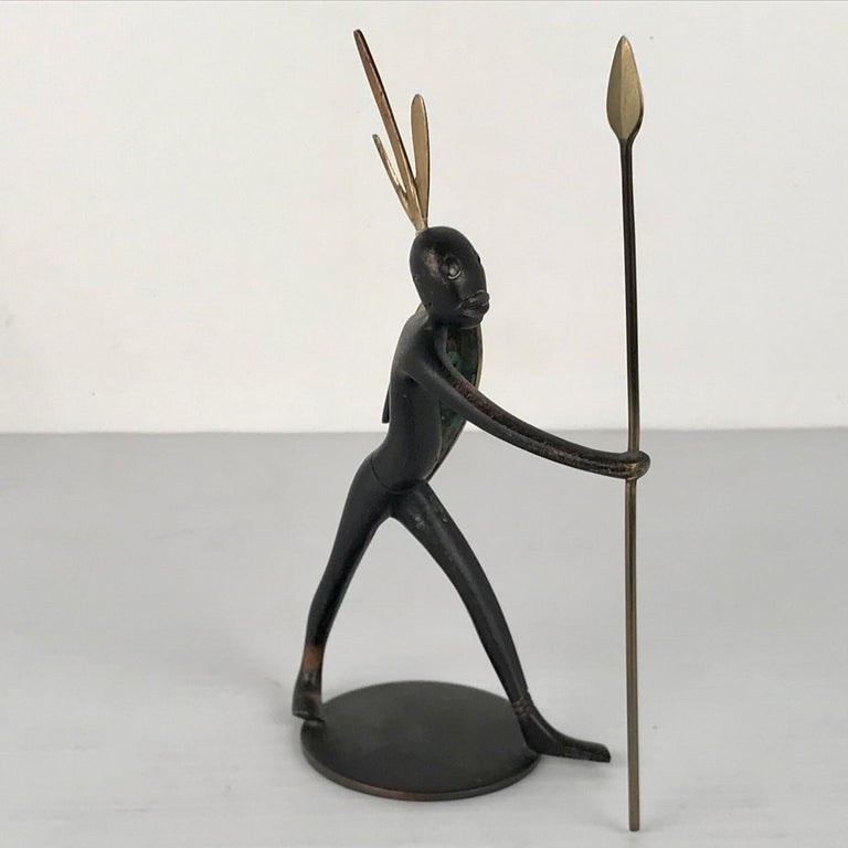 Set of Three Hagenauer Ebonized Bronze Figures of African Hunters For ...