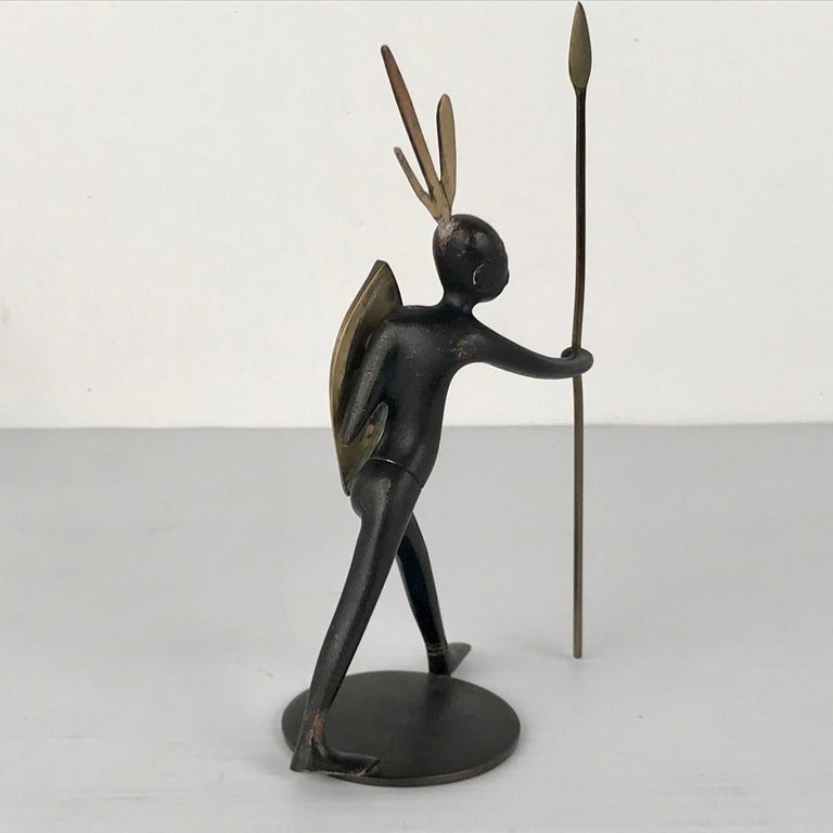 Set of Three Hagenauer Ebonized Bronze Figures of African Hunters For ...