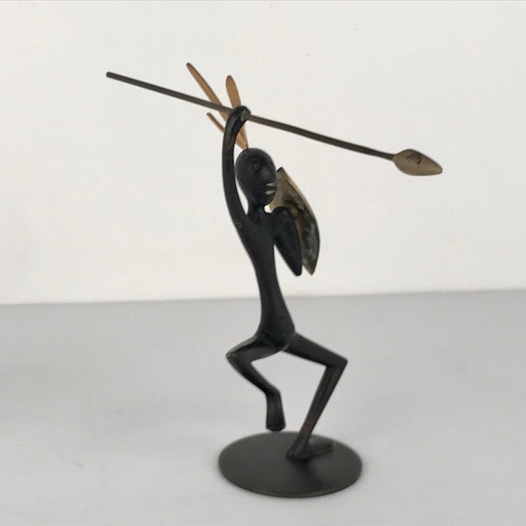 Set of Three Hagenauer Ebonized Bronze Figures of African Hunters For ...