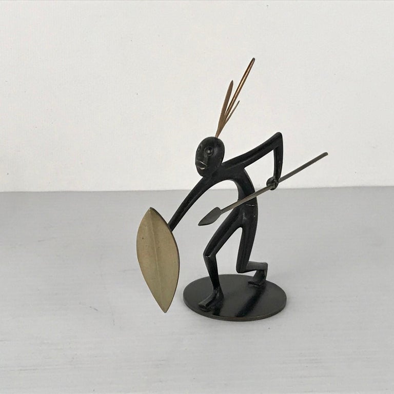 Set of Three Hagenauer Ebonized Bronze Figures of African Hunters For ...