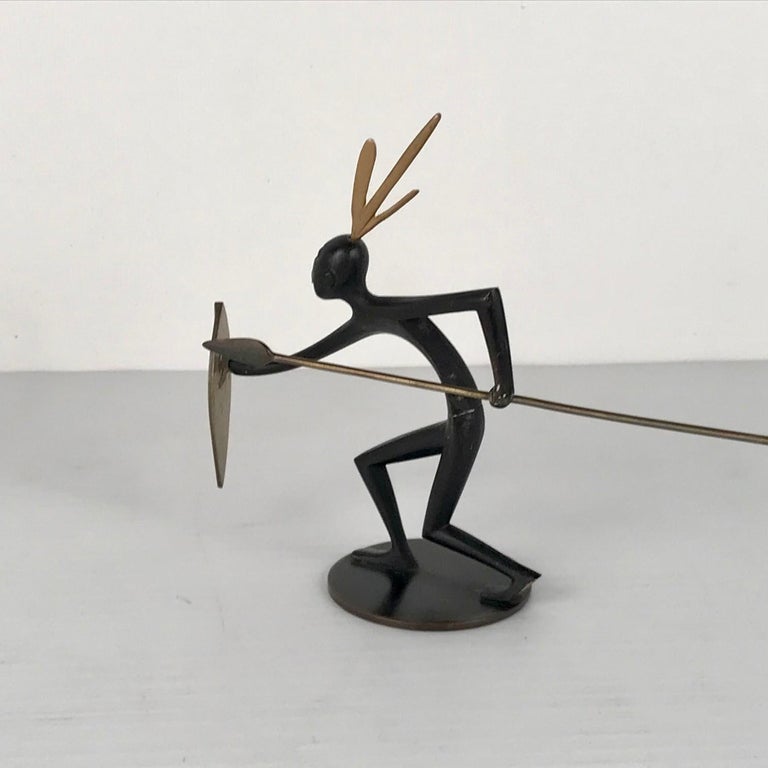 Set of Three Hagenauer Ebonized Bronze Figures of African Hunters For ...