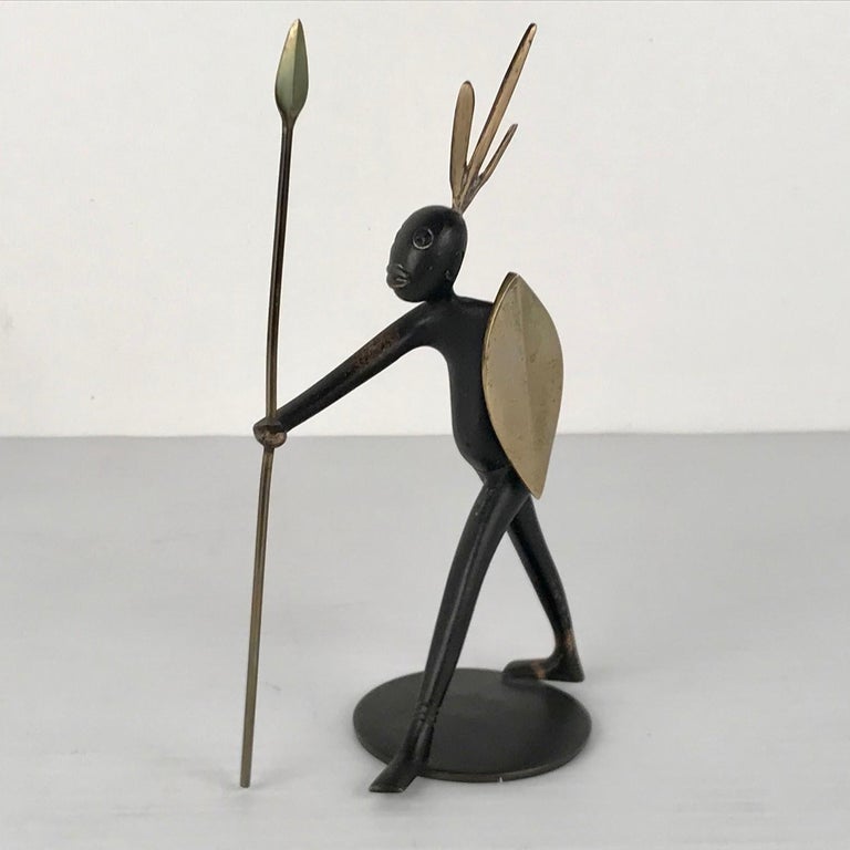 Set of Three Hagenauer Ebonized Bronze Figures of African Hunters For ...