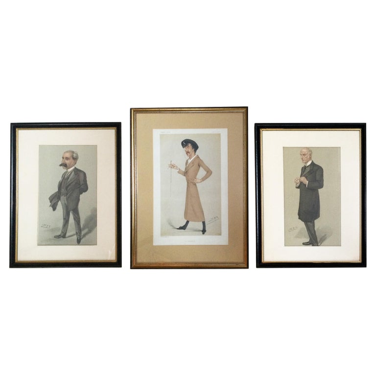 Set of Three Spy Vanity Fair Framed Prints For Sale at 1stDibs