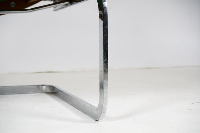 A Sheep's Leather Armchair Chrome Legs For Sale at 1stDibs