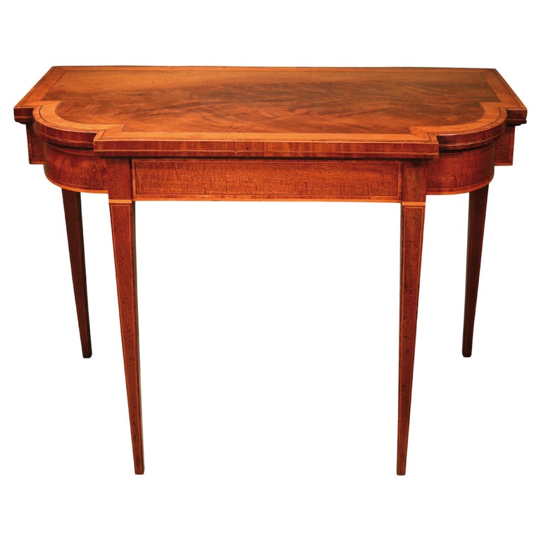 Sheraton Period Mahogany Breakfront Card Table For Sale at 1stDibs