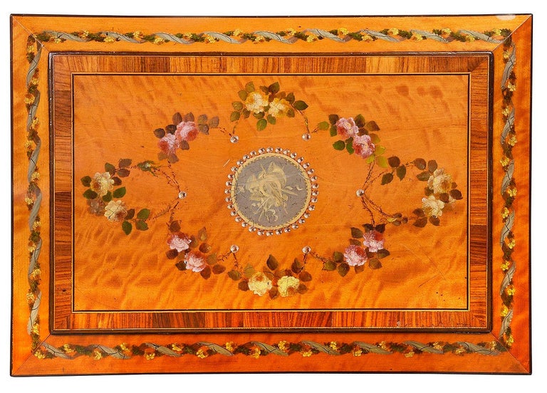 A Sheraton revival satinwood Cellarette For Sale at 1stDibs