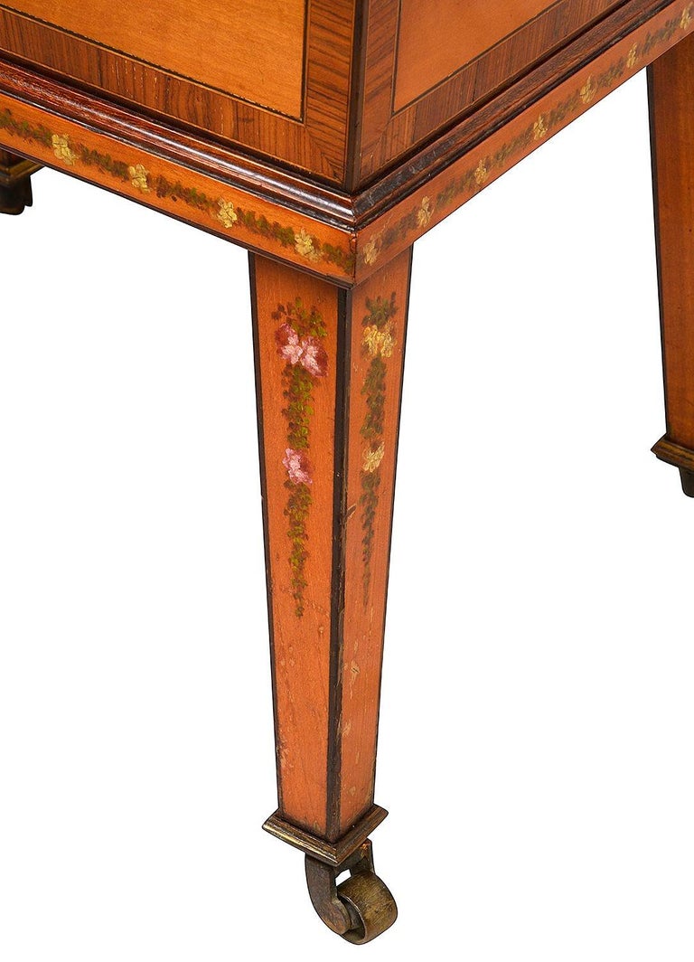 A Sheraton revival satinwood Cellarette For Sale at 1stDibs