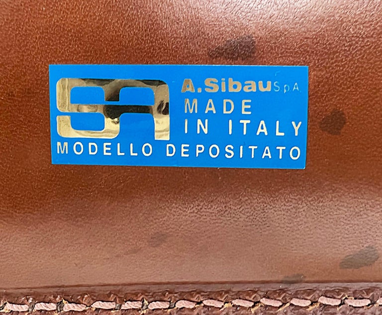 A. Sibau Italian Postmodern Stitched Leather Dining Chairs, Set of 6 ...