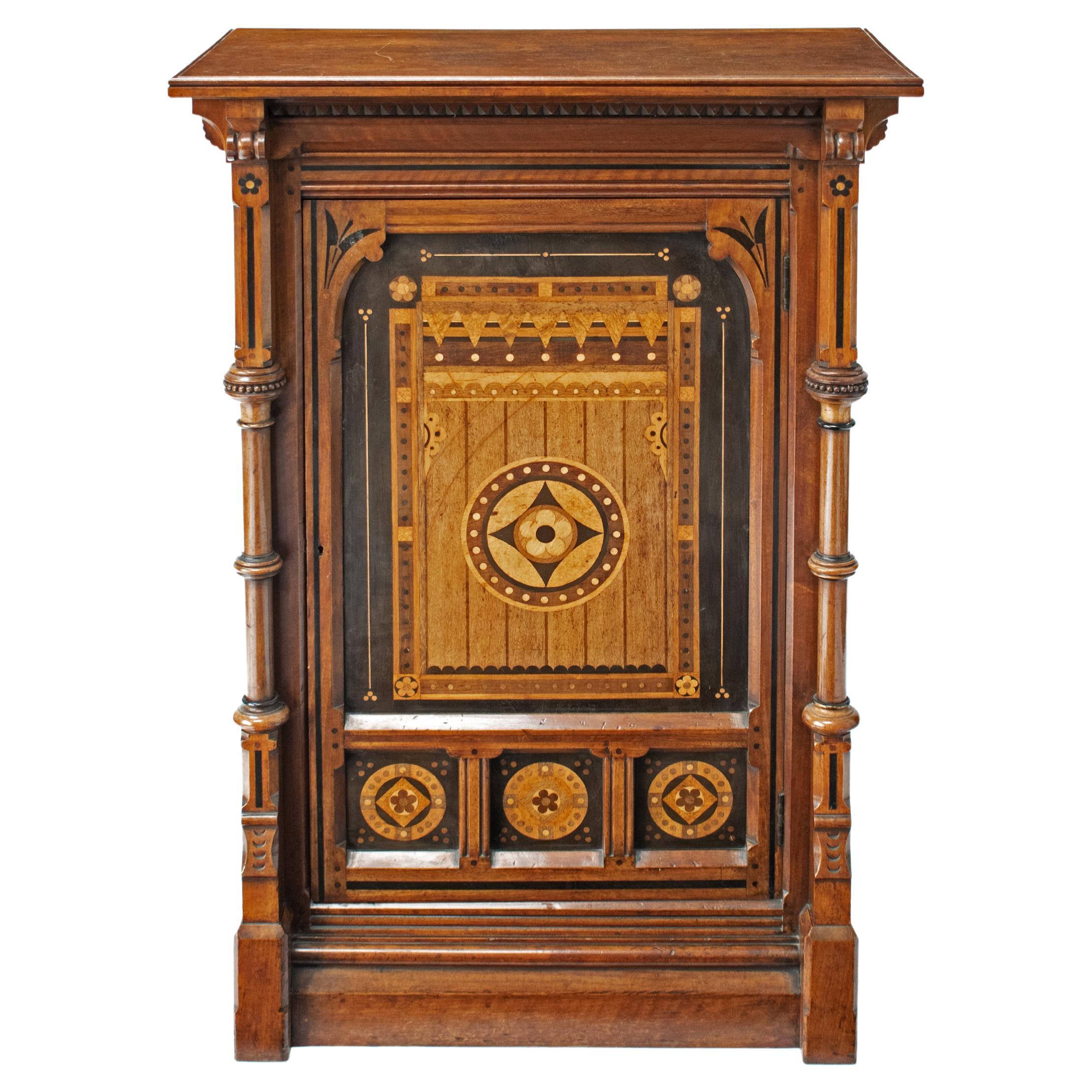 Antique French Credence Cupboard Cabinet Gothic Revival Mirrored Hall ...