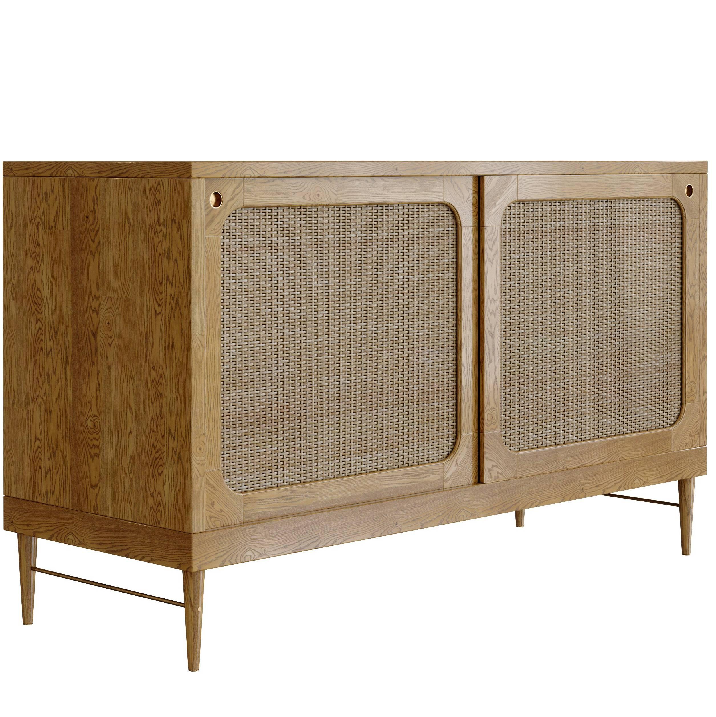 The Sanders Sideboard by Lind + Almond in Natural Oak and Rattan ...