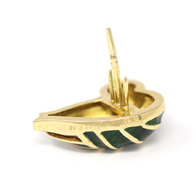 Signed Boucheron Enamel Duck Pin circa 1960 in 18k at 1stDibs
