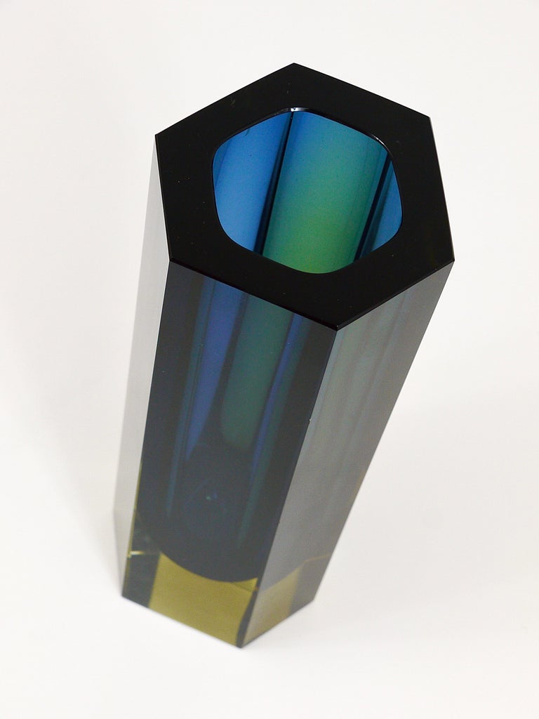 A Signed Kaj Franck Prisma Block Glass Vase, Nuutajärvi Notsjö, Finland ...