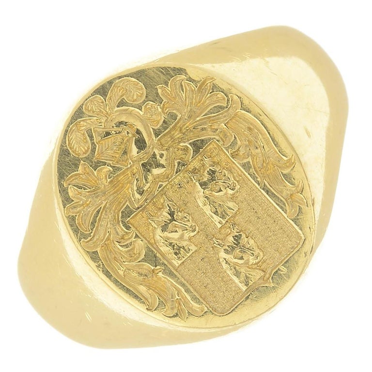 Signet Ring, with Armorial Shield at 1stDibs
