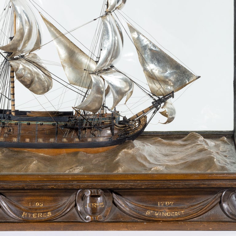 Silver and Wood Model of HMS Victory by H Wylie at 1stDibs