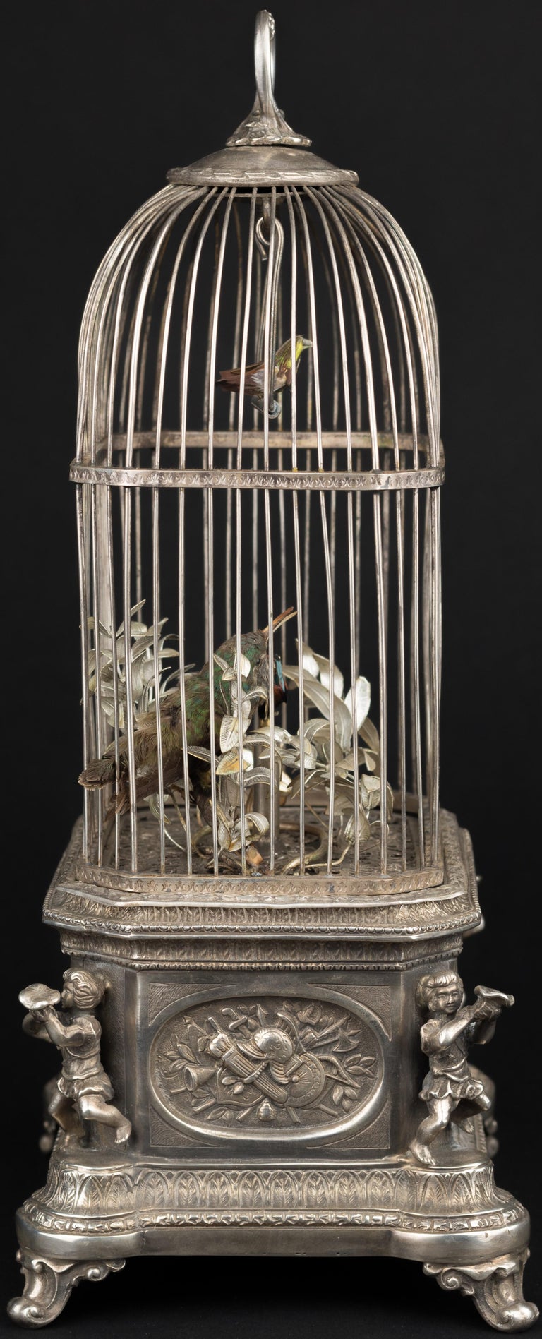 Silver Bird Cage with Music, circa 1920 For Sale at 1stDibs