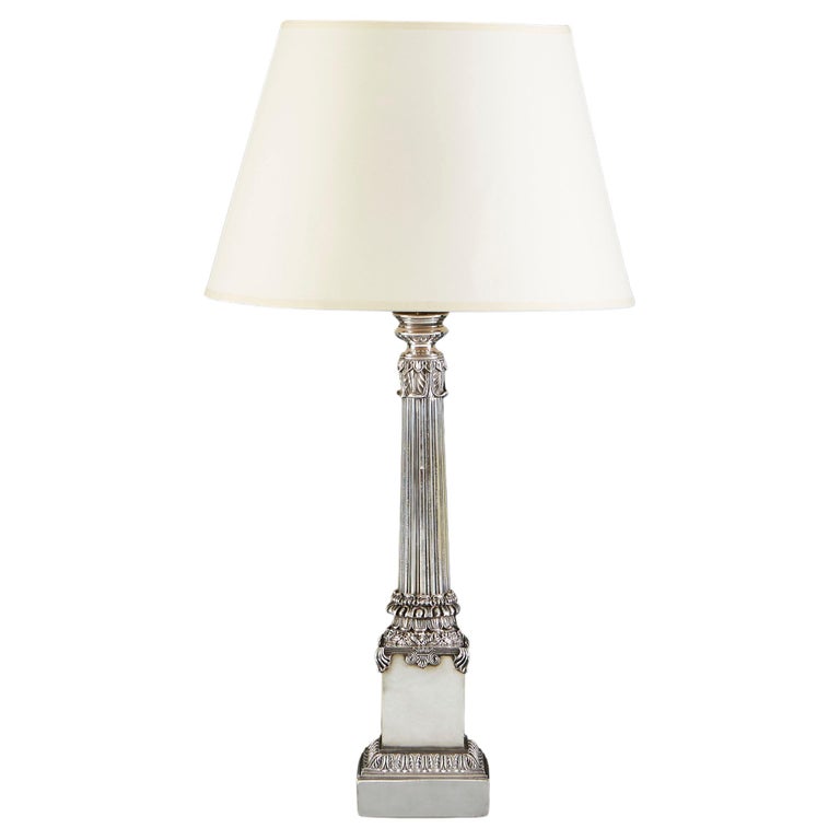 Silver Column Lamp with Corinthian Capital at 1stDibs