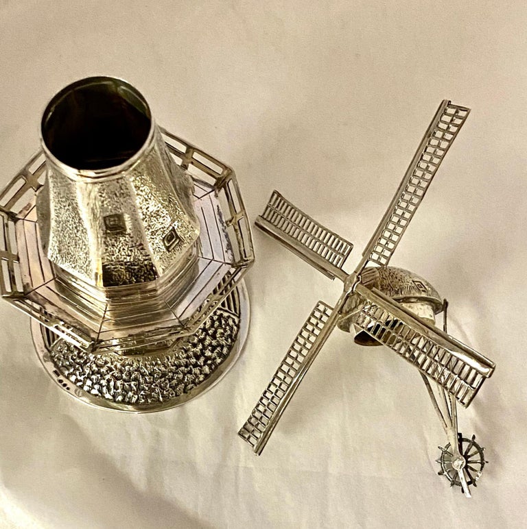 Silver Dutch Windmill, 1968, Handmade For Sale at 1stDibs