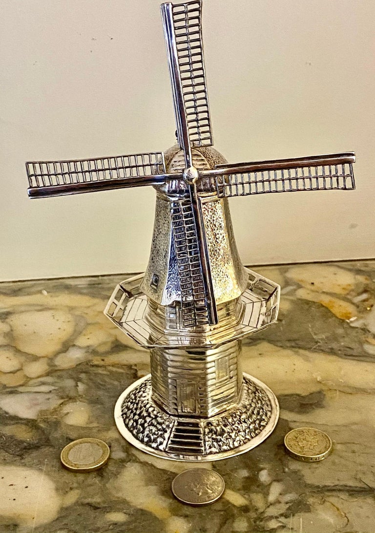 Silver Dutch Windmill, 1968, Handmade For Sale at 1stDibs