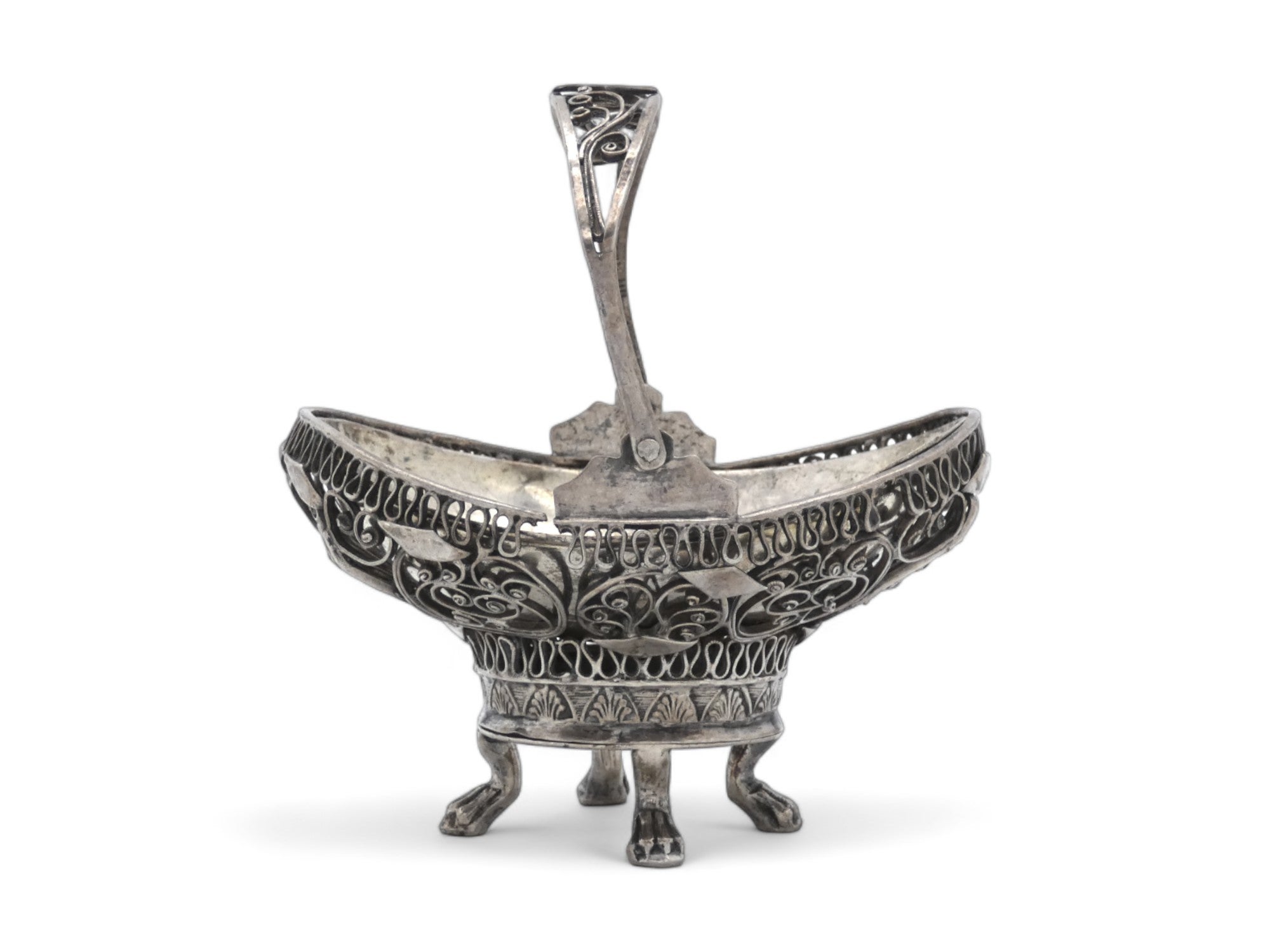 A Silver Filigree Basket, Poland mid-19th Century For Sale at 1stDibs