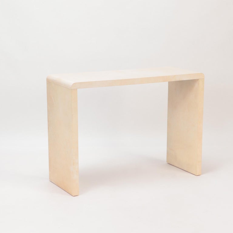 Single Waterfall Parchment Console, Contemporary For Sale at 1stDibs