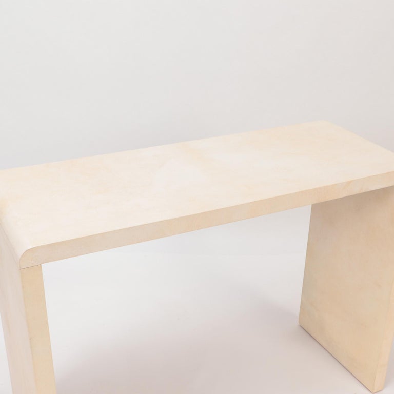 Single Waterfall Parchment Console, Contemporary For Sale at 1stDibs