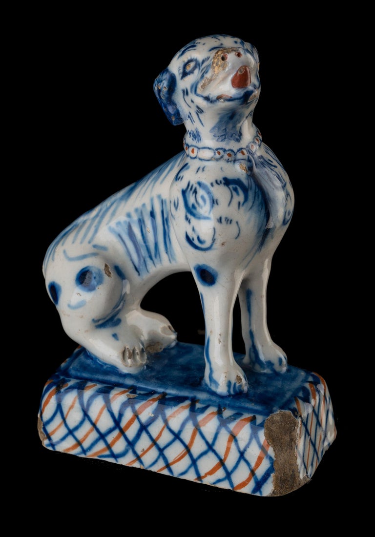 Sitting Dog, Delft, circa 1740 For Sale at 1stDibs
