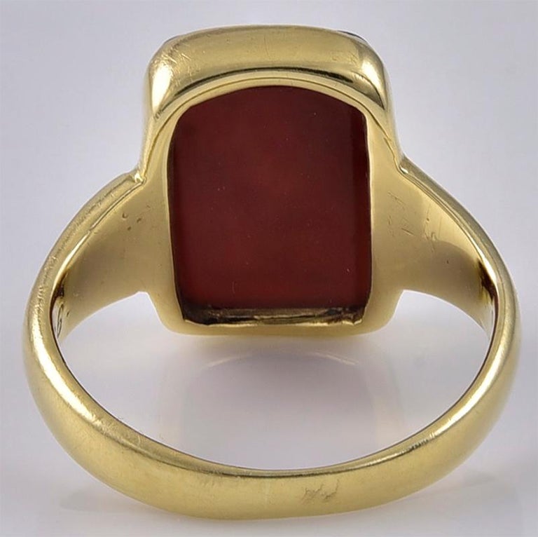 Small Edwardian 18 Karat Gold and Carnelian Intaglio Ring For Sale at ...