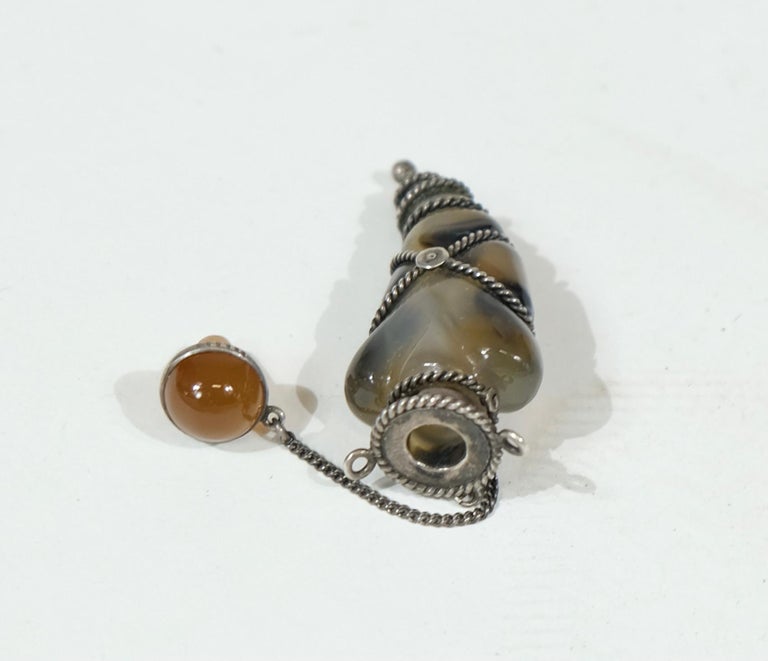 Small Jade Bottle Vial with Silver Mountings For Sale at 1stDibs
