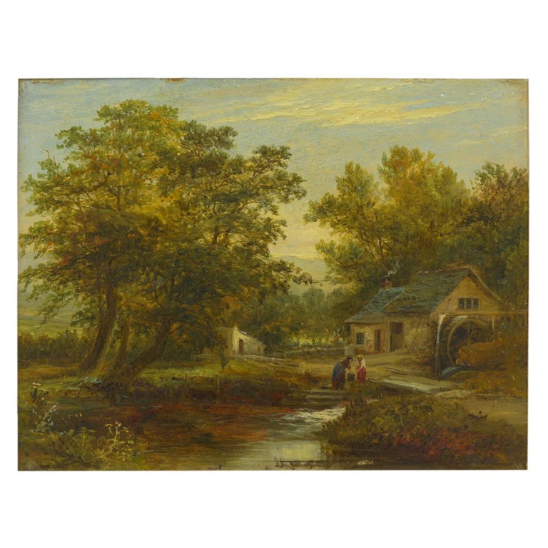 “A Small Mill” Antique Landscape Painting by Mark Dockree 'English' at ...