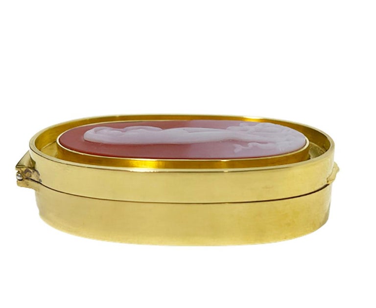 Small Oval Dutch Silver Gold Plated Box with a Scene of the Birth of ...