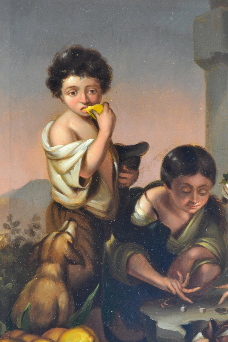 Small Painting Titled “Boys Playing Dice” after Bartolomé Esteban Murillo at 1stDibs