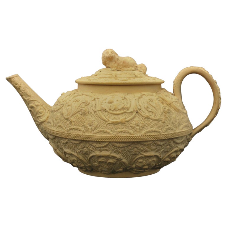Small Teapot in Caneware with Spaniel Finial. Wedgwood, circa 1820 For ...