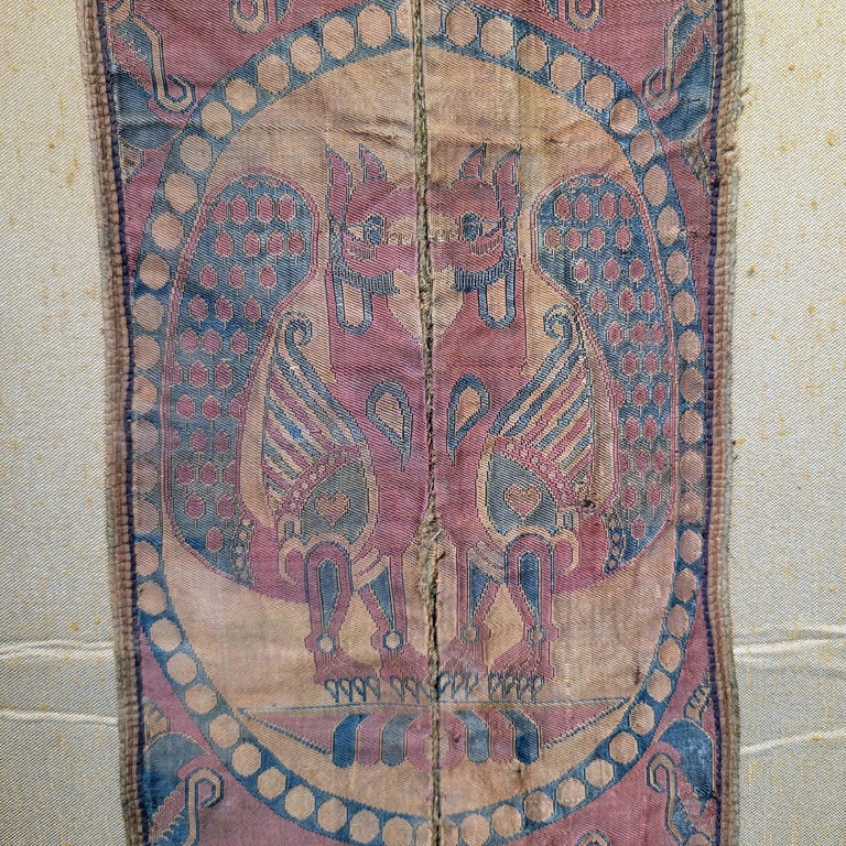 Sogdian Silk Samite Fragment with Confronting Pheasants Central Asia ...