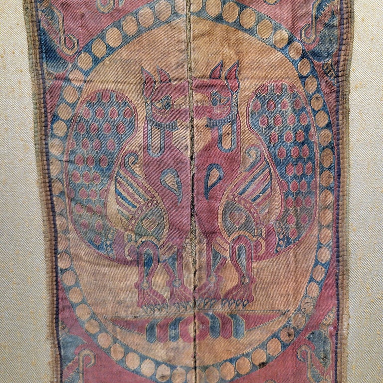 Sogdian Silk Samite Fragment with Confronting Pheasants Central Asia ...