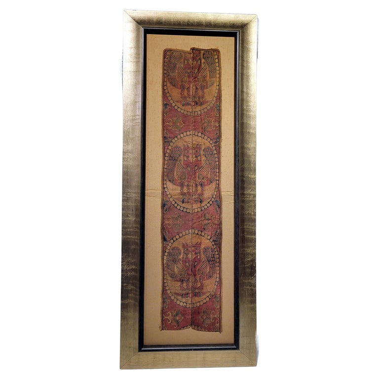 Sogdian Silk Samite Fragment with Confronting Pheasants Central Asia ...