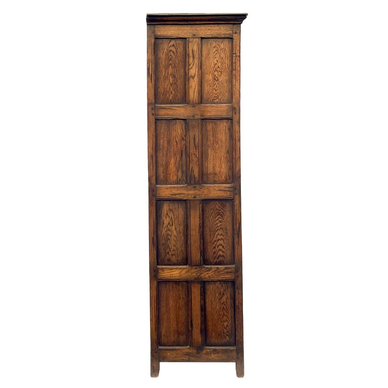 A Solid Oak Wardrobe with Hand-Carved Linenfold Panels, English ca ...