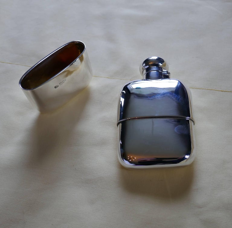 A Solid Silver Brandy Hip Flask and Cup by Finnigans ltd, 1900 For Sale ...