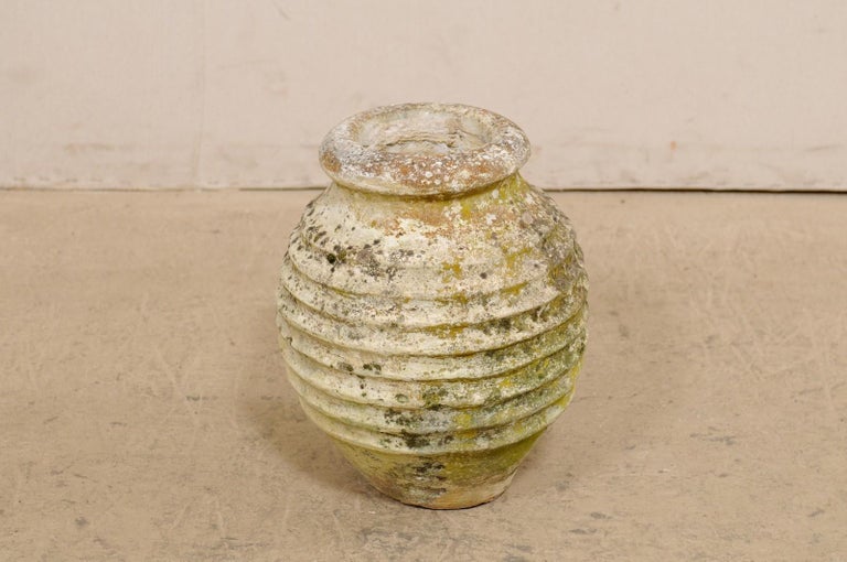 Spanish 19th Century Cast-Stone Jar with Nicely Ribbed Texture For Sale ...