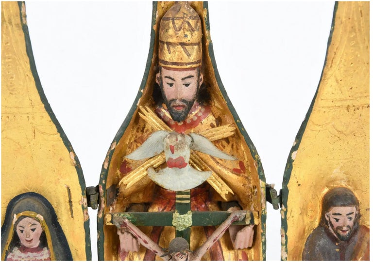 Spanish Colonial Bottle Form Triptych For Sale at 1stDibs