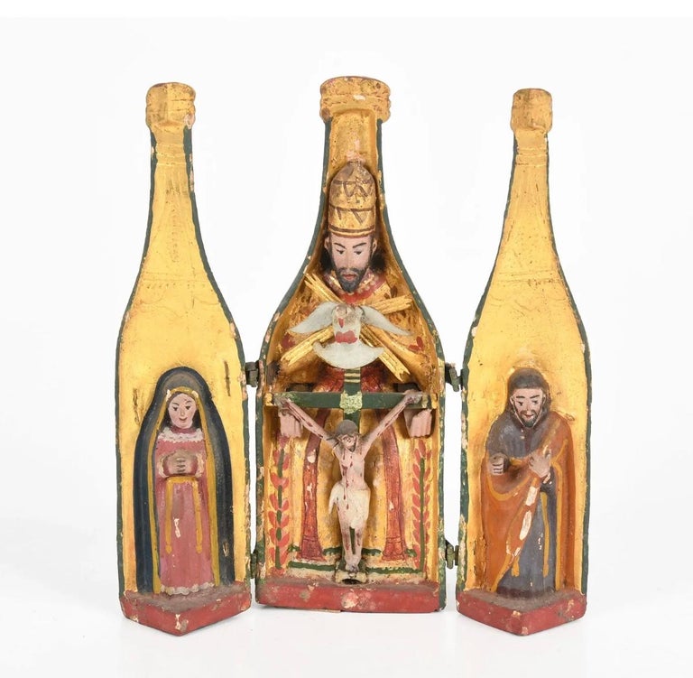Spanish Colonial Bottle Form Triptych For Sale at 1stDibs