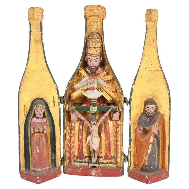 Spanish Colonial Bottle Form Triptych For Sale at 1stDibs
