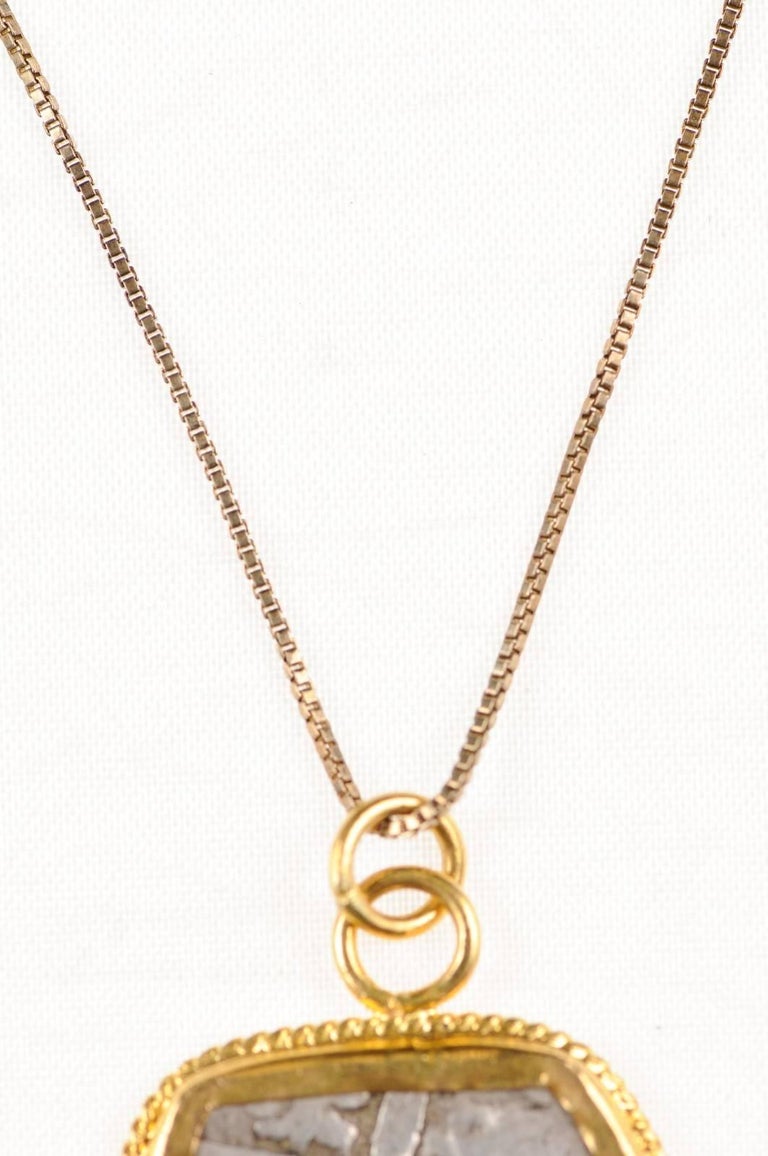 Spanish Silver Cob Coin circa 1500s Set in Rope Accented 22 Karat Gold ...