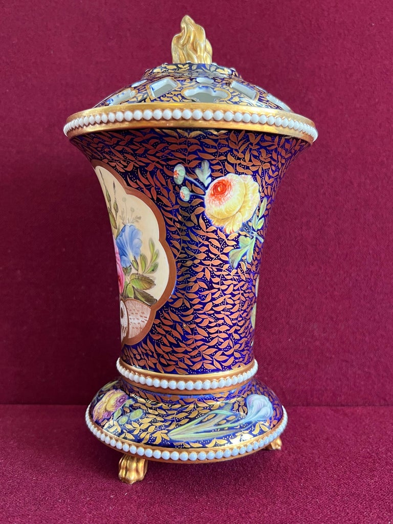 Spode Porcelain Beaded Pot Pourri Vase C.1820-1825 For Sale at 1stDibs