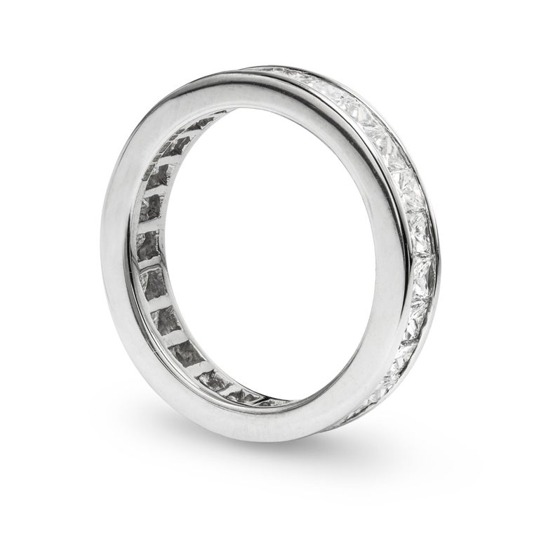 Square-Cut Diamond Set Full Eternity Ring For Sale at 1stDibs