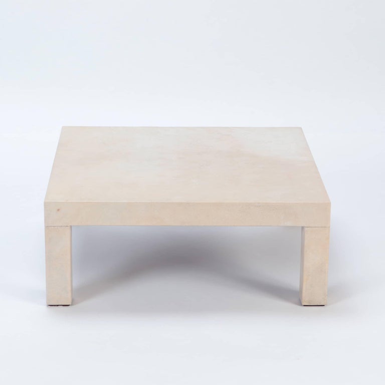 Square Parchment End or Coffee Table, Contemporary For Sale at 1stDibs